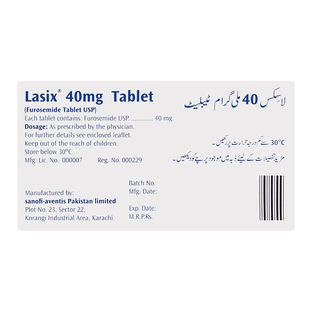 Buy Sanofi-Aventis Lasix Tablet, 40mg, 1-Strip Online at Best Price in ...