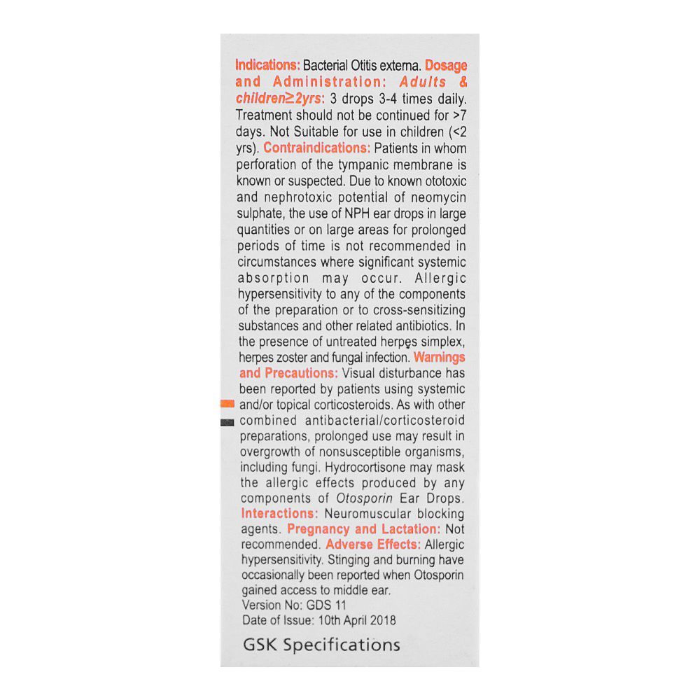 Order GSK Otosporin Ear Drop, 5ml Online at Special Price in Pakistan ...