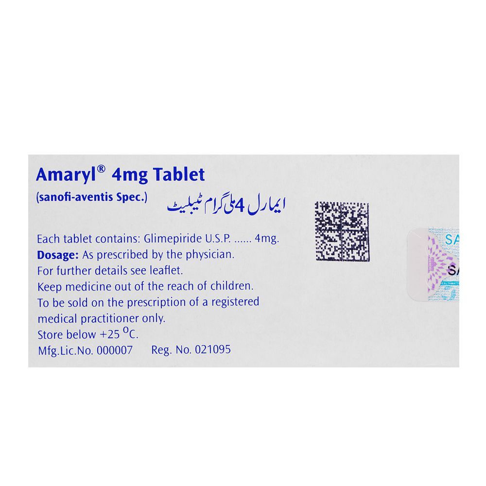 Purchase Sanofi-Aventis Amaryl Tablet, 4mg, 1-Strip Online at Special ...