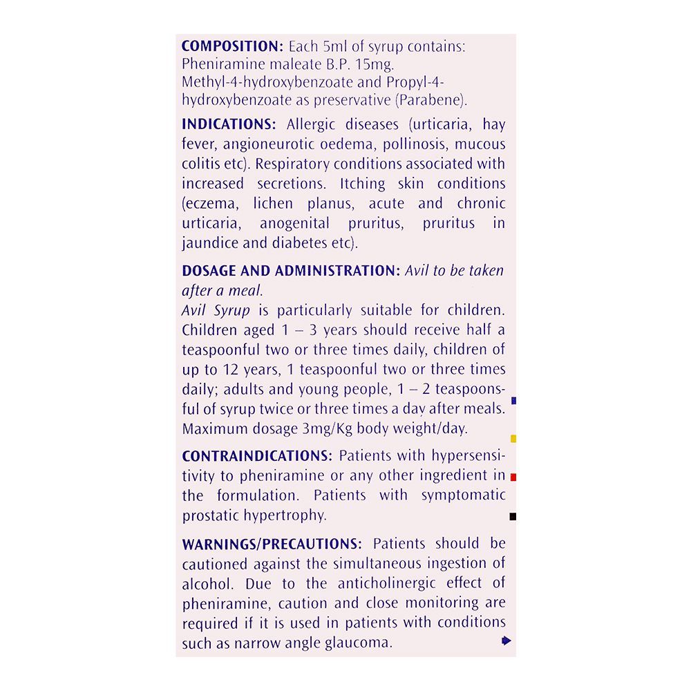 Order Sanofi-Aventis Avil Syrup, 90ml Online at Best Price in Pakistan ...