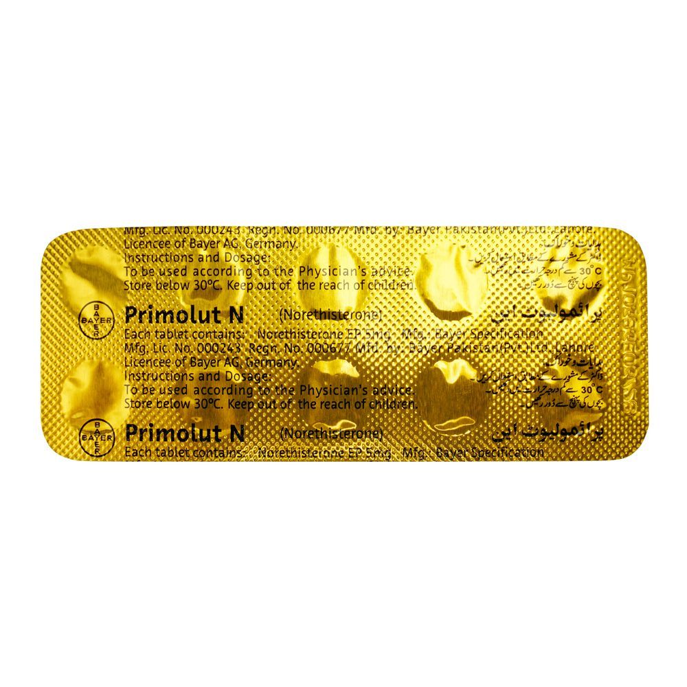 Order Bayer Pharmaceuticals Primolut N Tablet Strip, 5mg, 10 Tablets ...