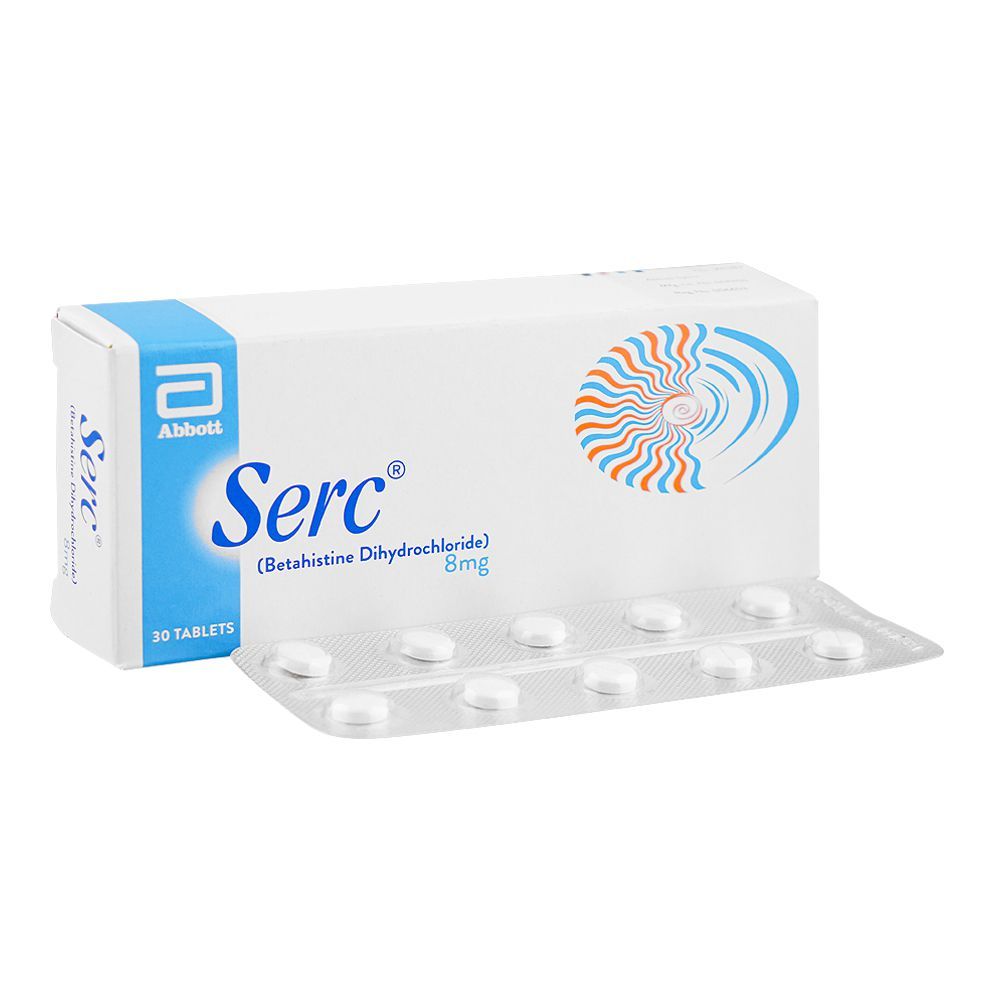 Serc Tablets 8mg, Strip (10 Tablets)