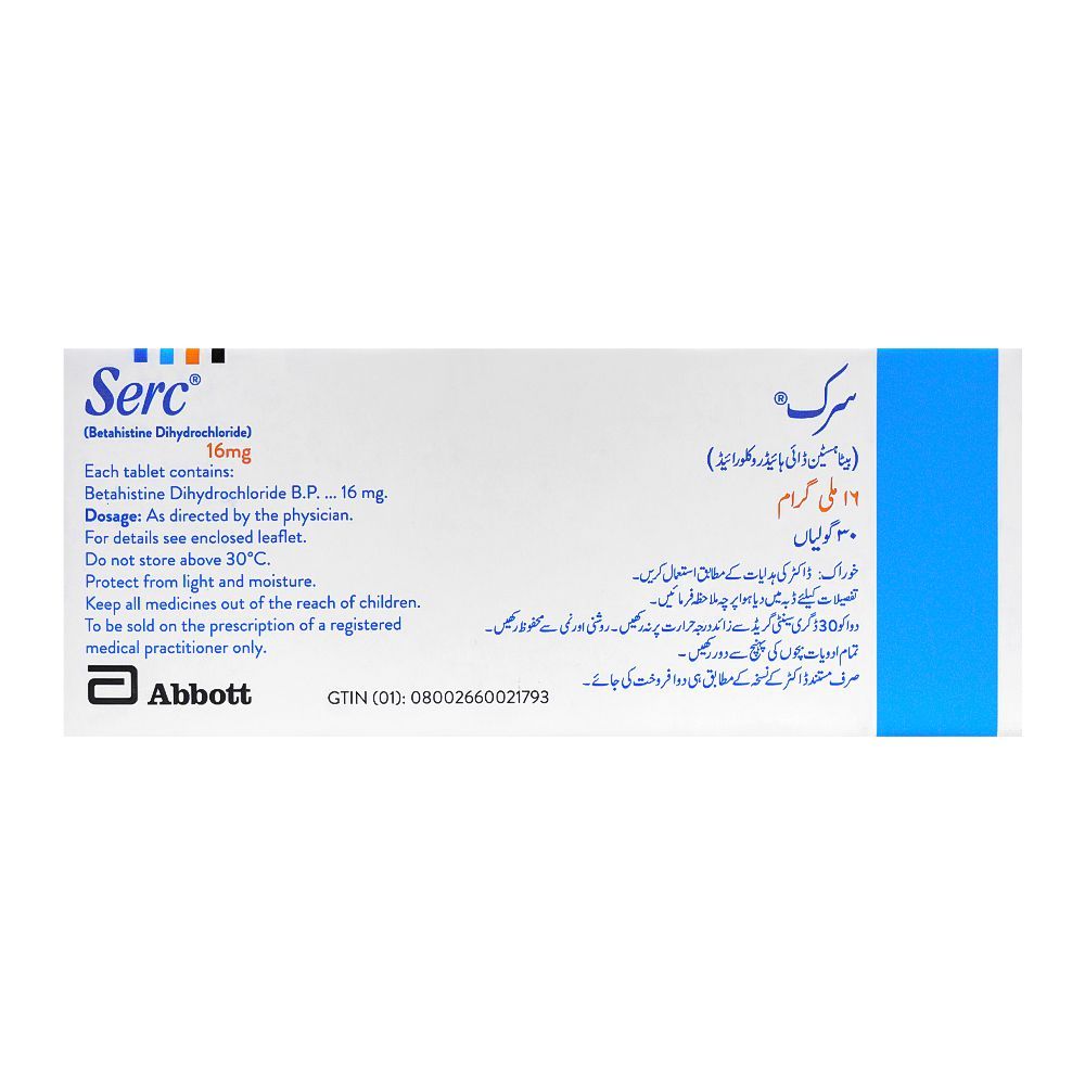 Buy Abbott Serc Tablet Strip, 16mg, 30 Tablets Online at Best Price in ...