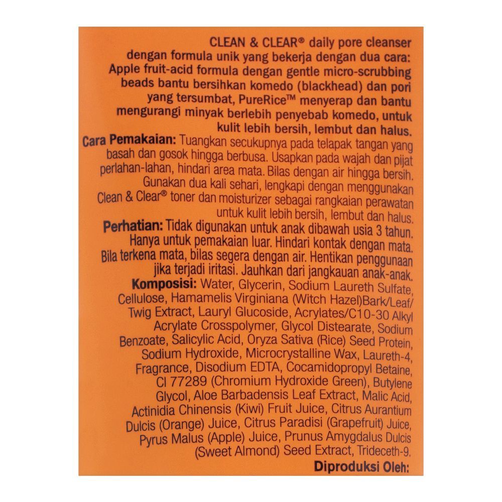 Order Clean & Clear Deep Action Daily Pore Cleanser, 100gms Online at ...