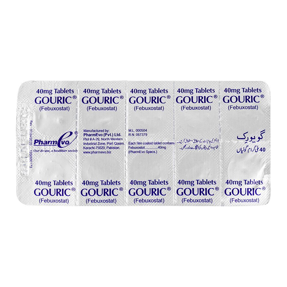 Buy PharmEvo Gouric Tablet Strip, 40mg, 10 Tablets Online at Best Price ...
