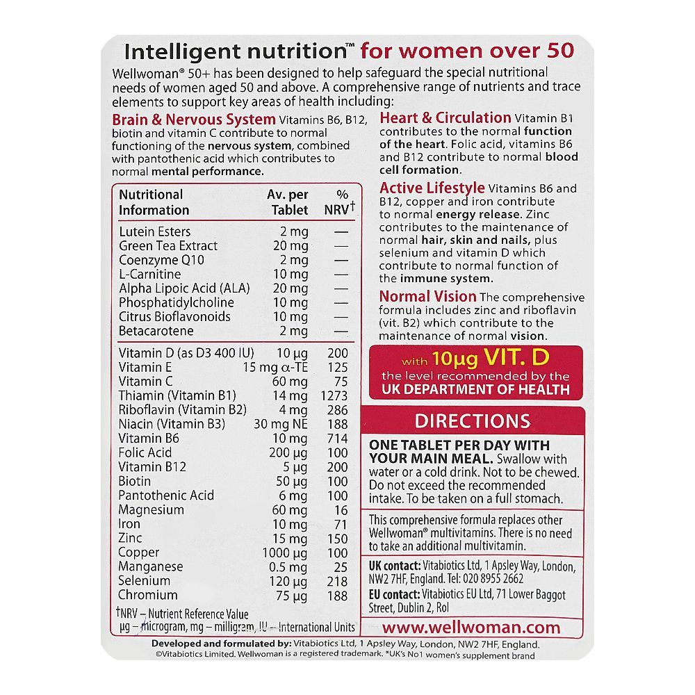 Vitabiotics Wellwoman Capsule, 50+ 30-Pack