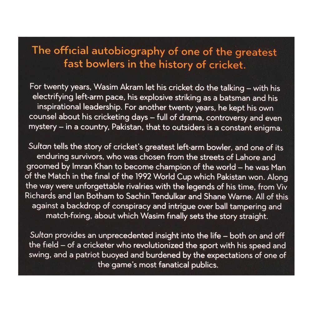 Order SULTAN A Memoir Wasim Akram, Book Online at Best Price in ...