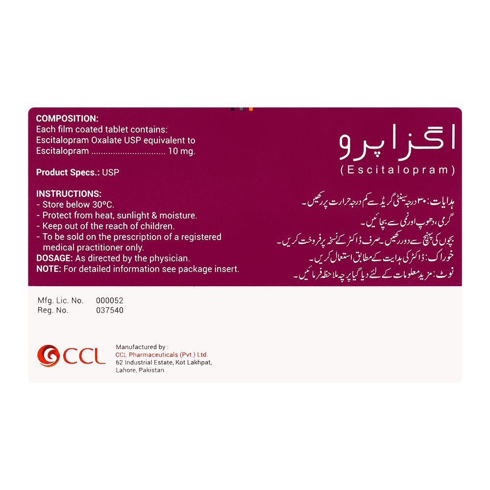 Buy CCL Pharmaceuticals Exapro Tablet, 10mg, 14-Pack Online at Best ...