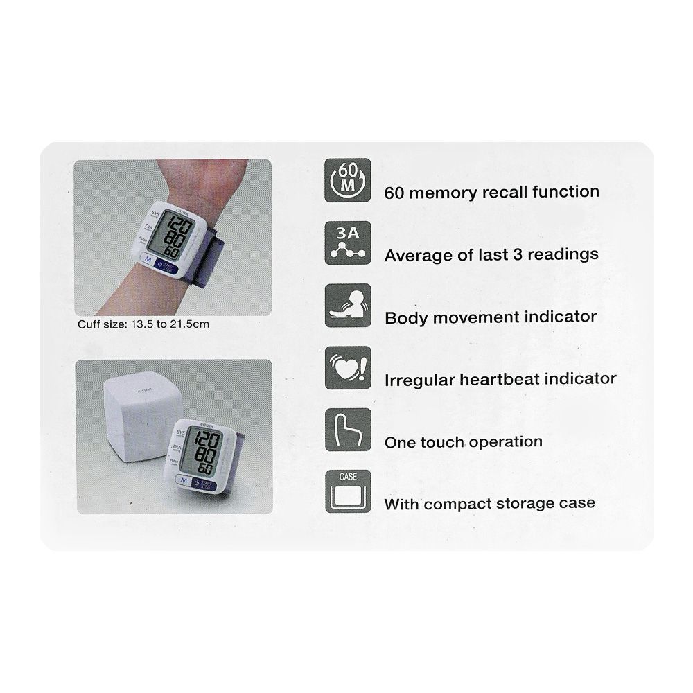 Citizen Digital Blood Pressure Monitor, Ch-650
