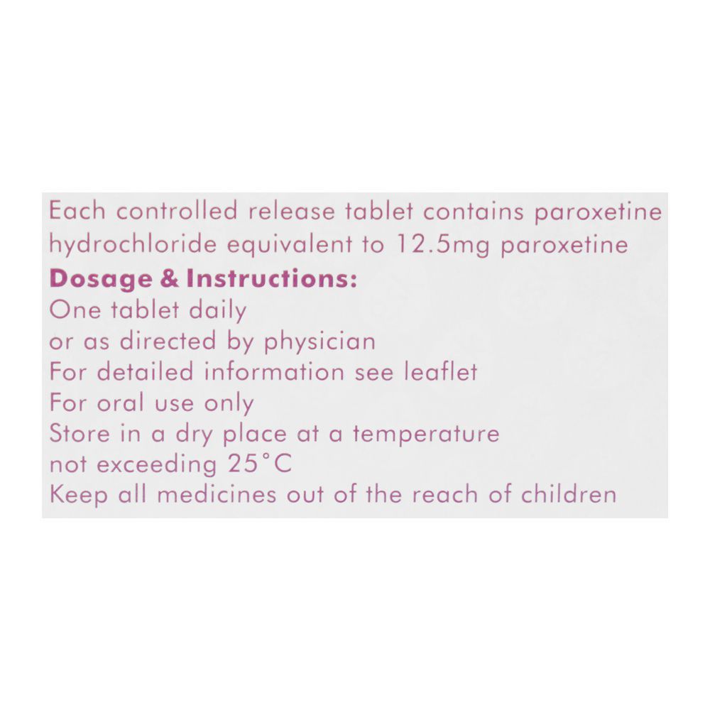 Seroxat Cr 12.5mg Tablets, Box (30 Tablets)