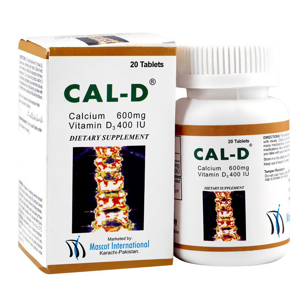 Herbist Nutrition Cal-D Tablet, 600mg, 20-Pack