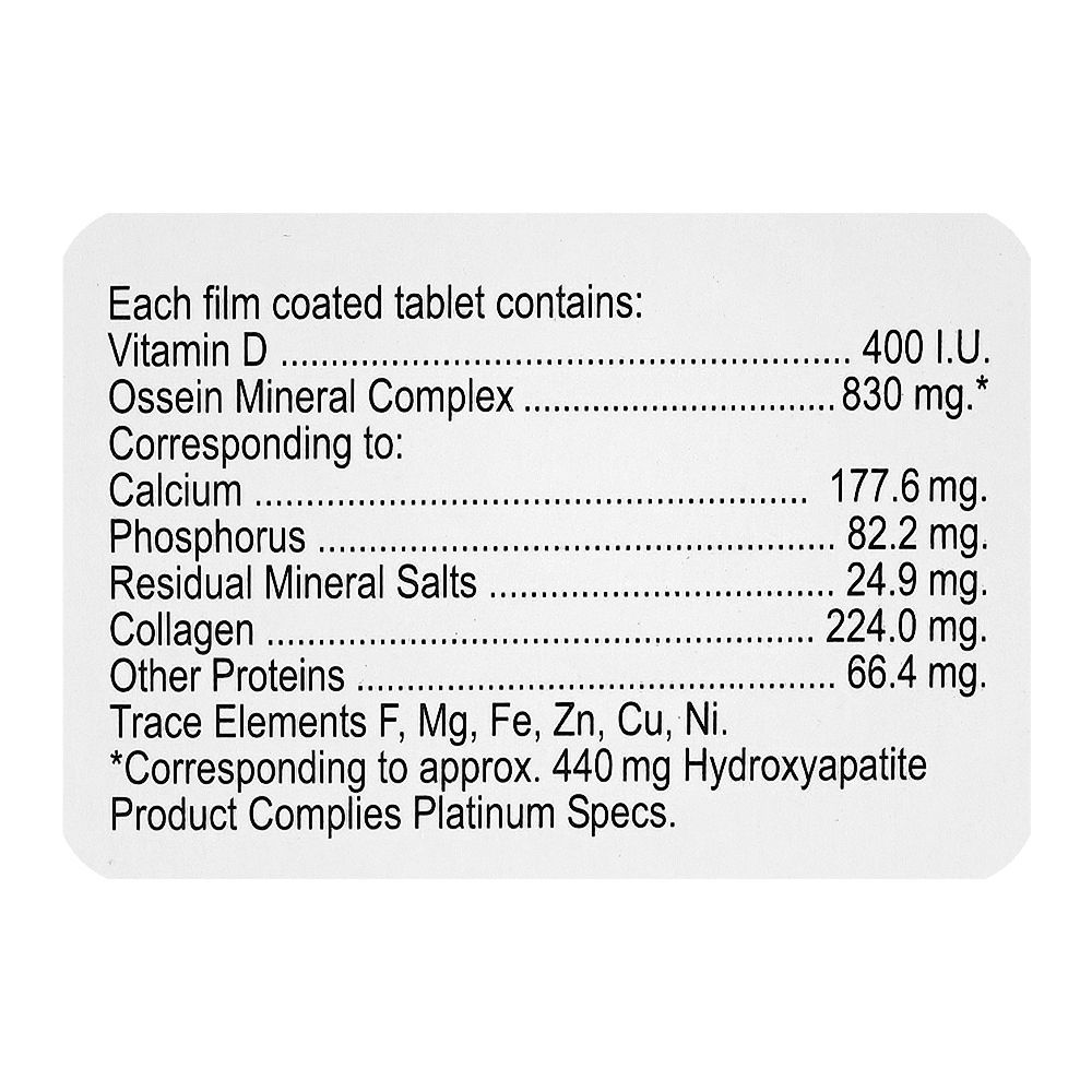 Platinum Pharmaceuticals Ossobon-D Tablet, 30-Pack