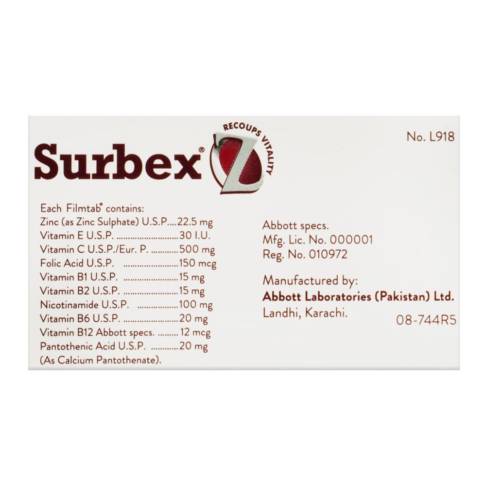 Buy Abbott Surbex Z Tablet, 30-Pack Online at Special Price in Pakistan ...