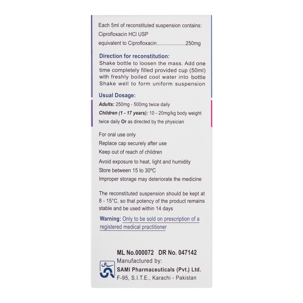 Buy Sami Pharmaceuticals Novidat Dry Suspension, 250mg/5ml Online at ...