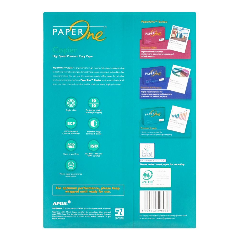 Purchase Paper One 70g, A4 Size, Printer & Copier Paper Rim, 500 Sheets ...