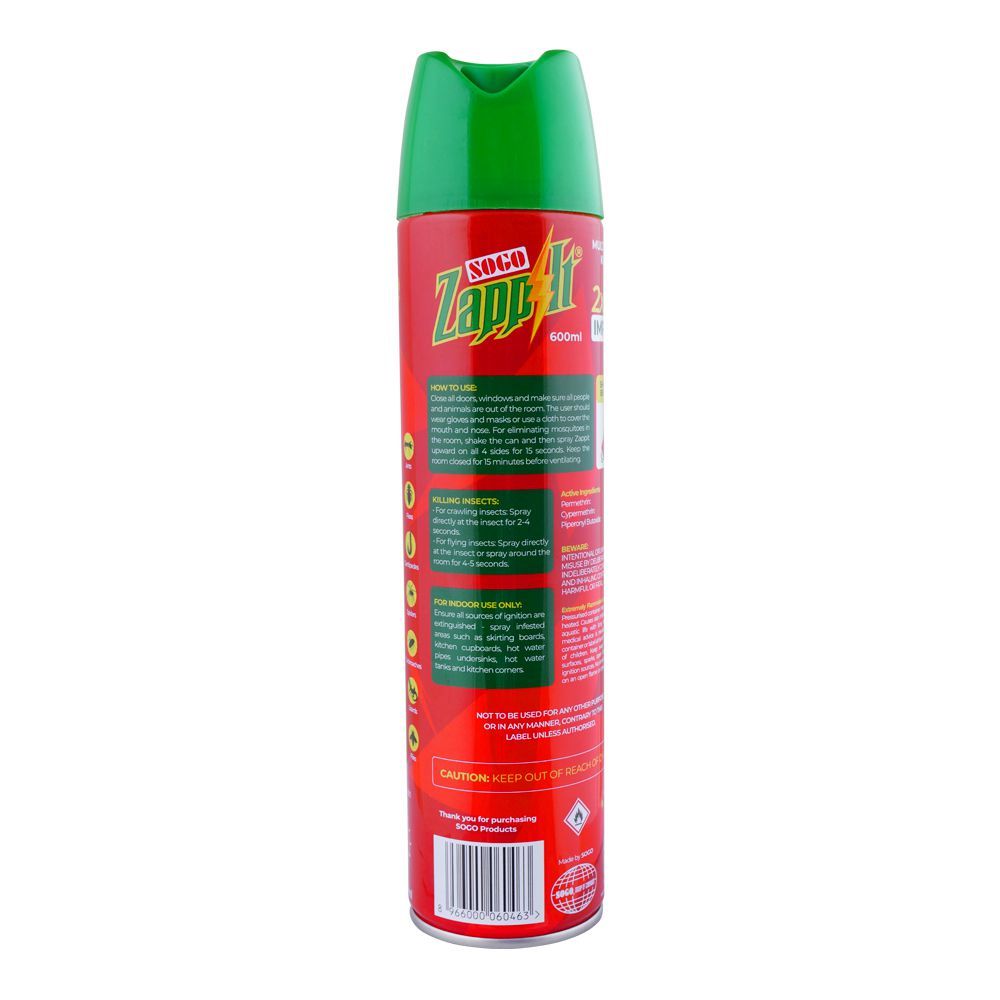 Buy SOGO Zapp-It Multi-Insect Killer Spray, 600ml Online at Special ...