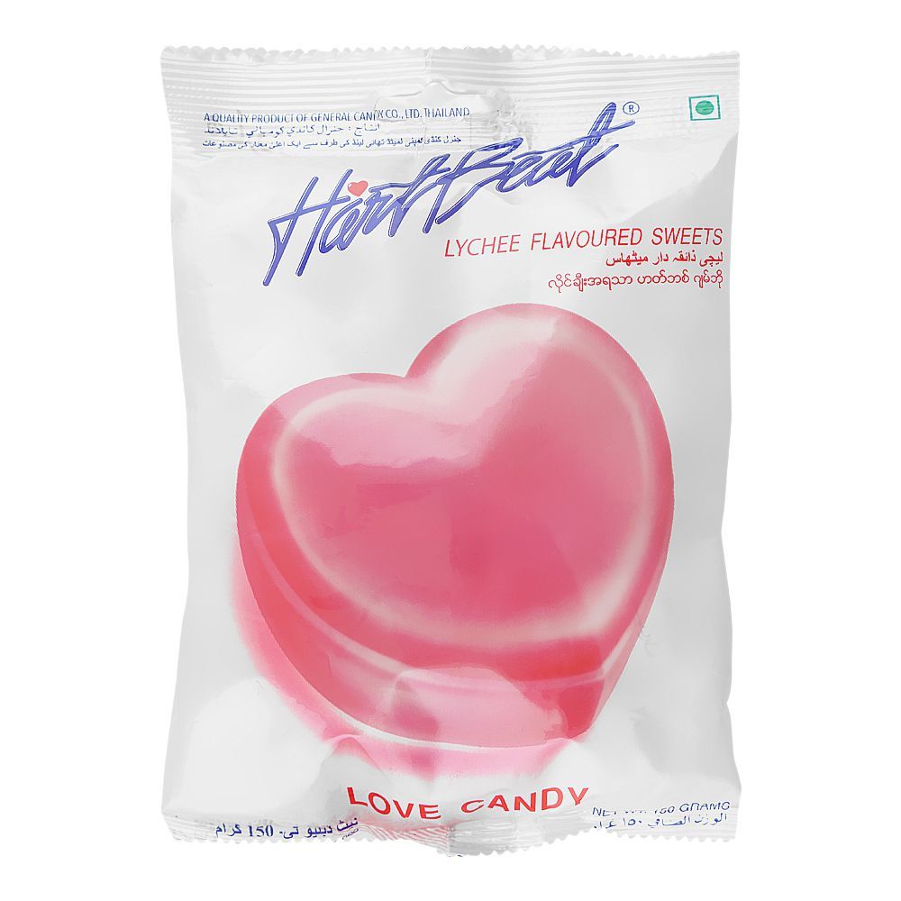 Heart Beat Lychee Love Candy, 150g Pouch