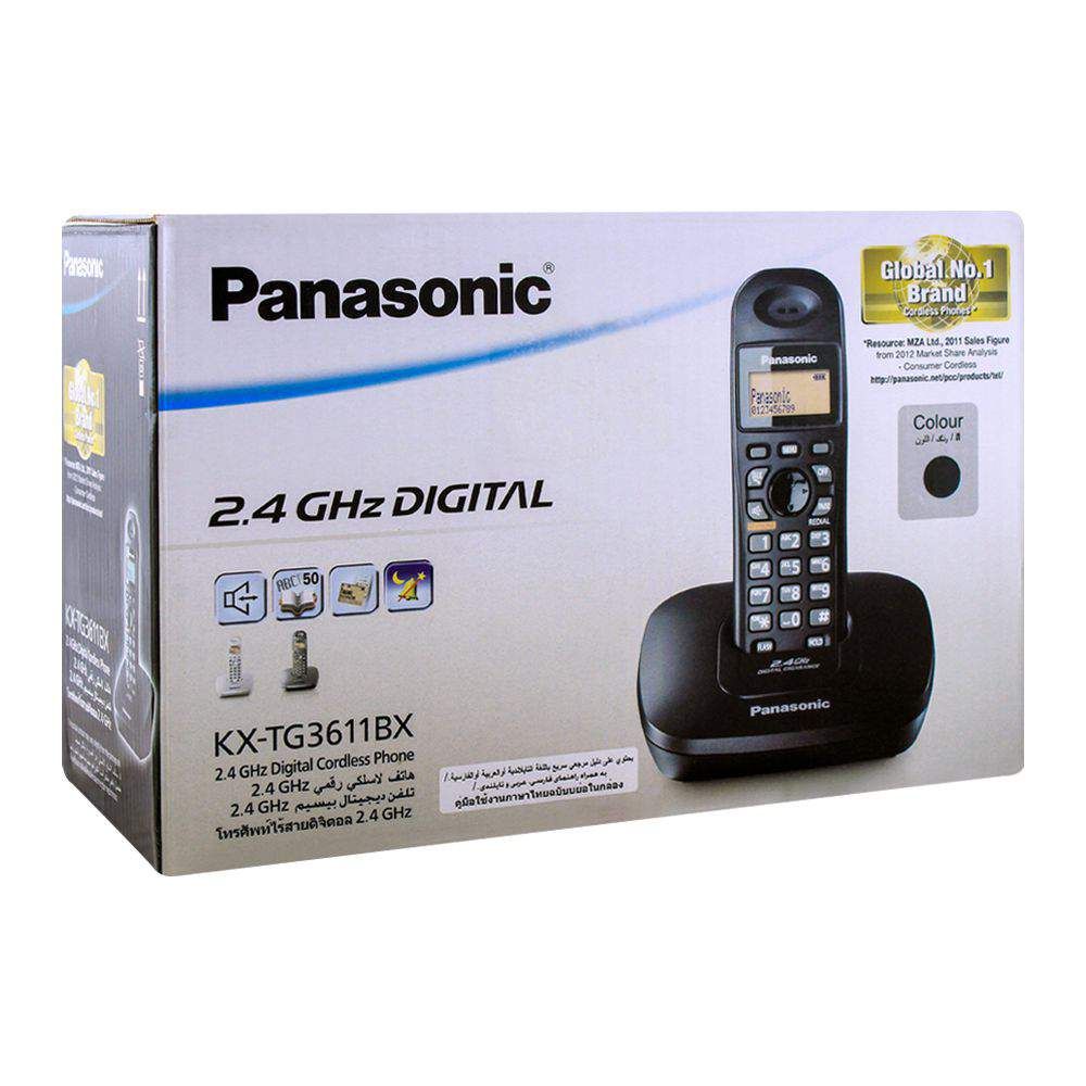 Purchase Panasonic 2.4GHz Digital Cordless Phone, Black, KX-TG3611BX Online at Special Price in ...