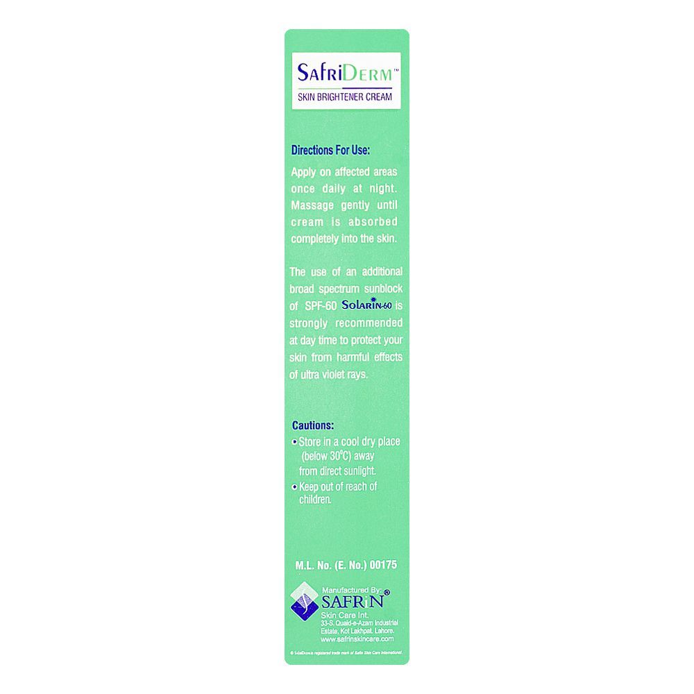 Order Safriderm Skin Brightening Cream, 30g Online at Special Price in ...