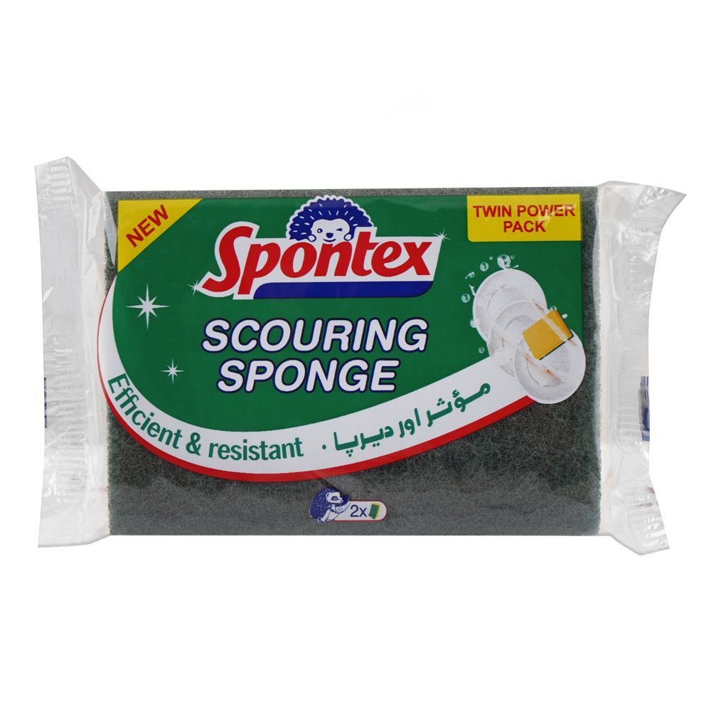 Spontex Scouring Sponge Twin Power Pack, 1-Pack