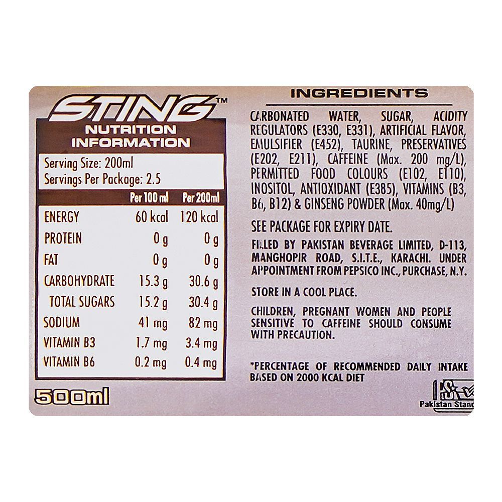 Buy Sting Gold Rush Energy Drink, 500ml Online at Best Price in ...
