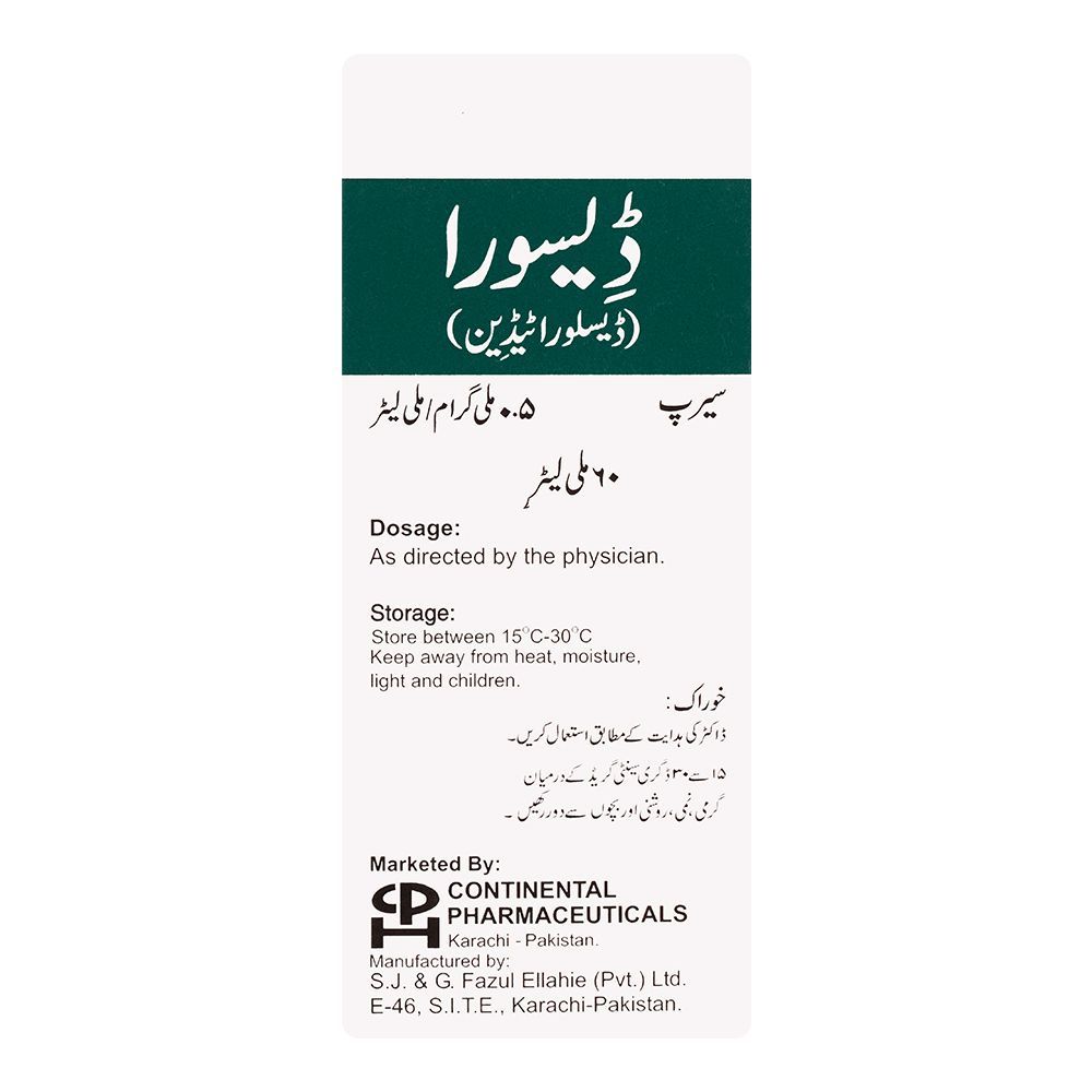 Order Continental Pharmaceuticals Desora Syrup, 60ml Online at Best Price in Pakistan - Naheed.pk