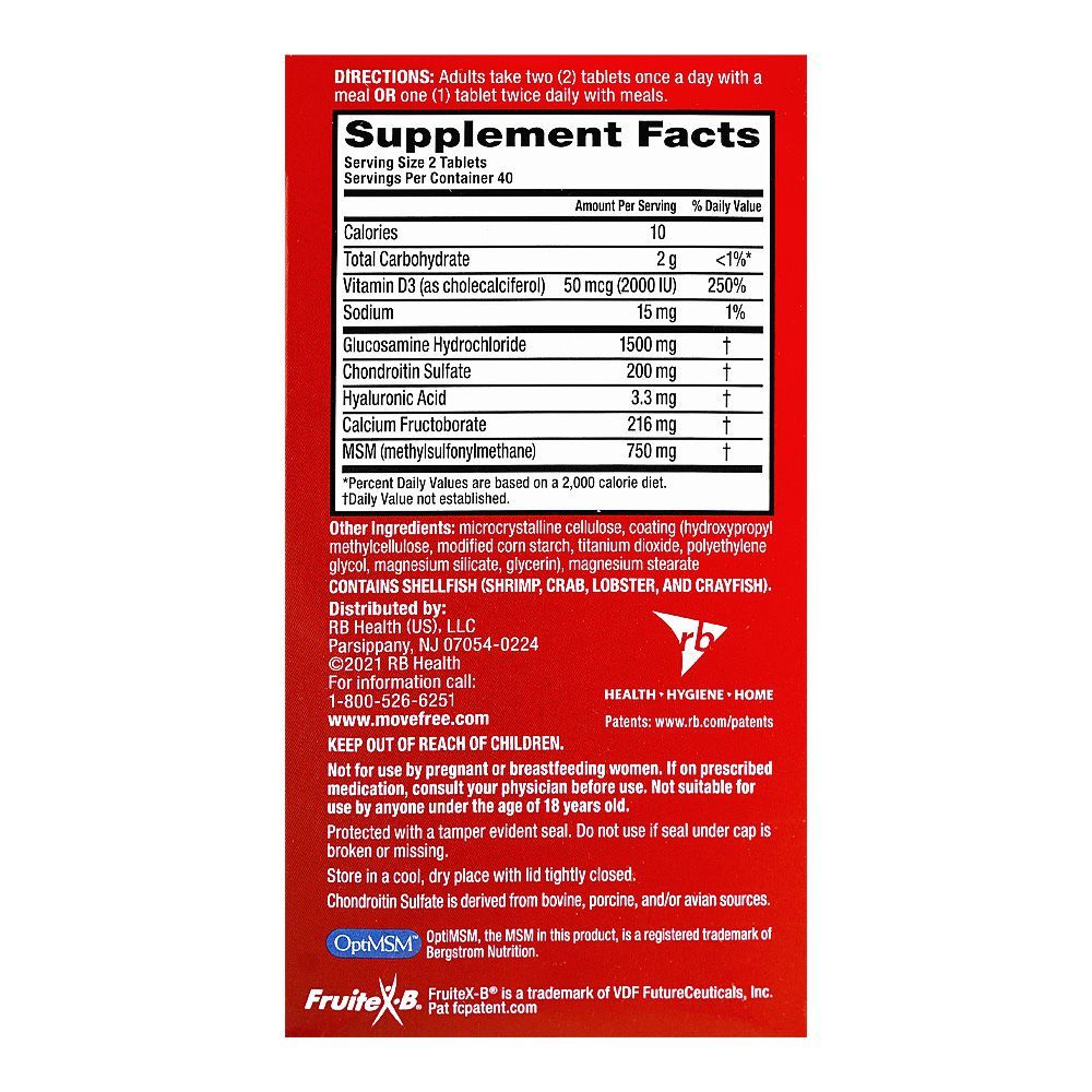 Move Free Advanced Supplement Tablet, 80-Pack
