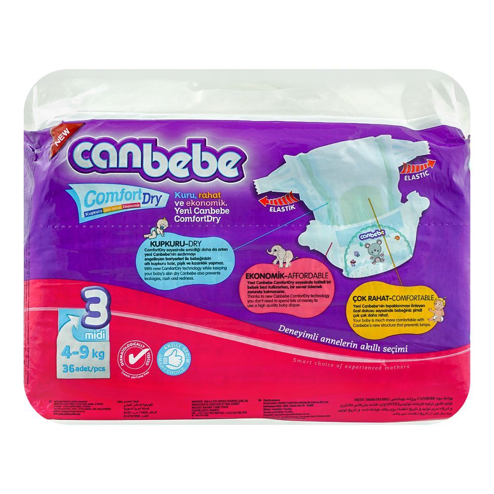 Order Canbebe Comfort Dry Midi No. 03, 4-9 KG, 36-Pack Online at ...