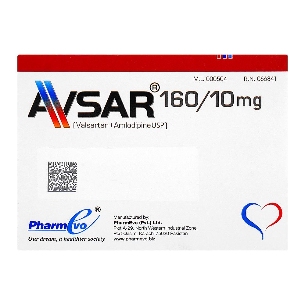 Avsar Tablets 160/10mgm Box (14 Tablets)