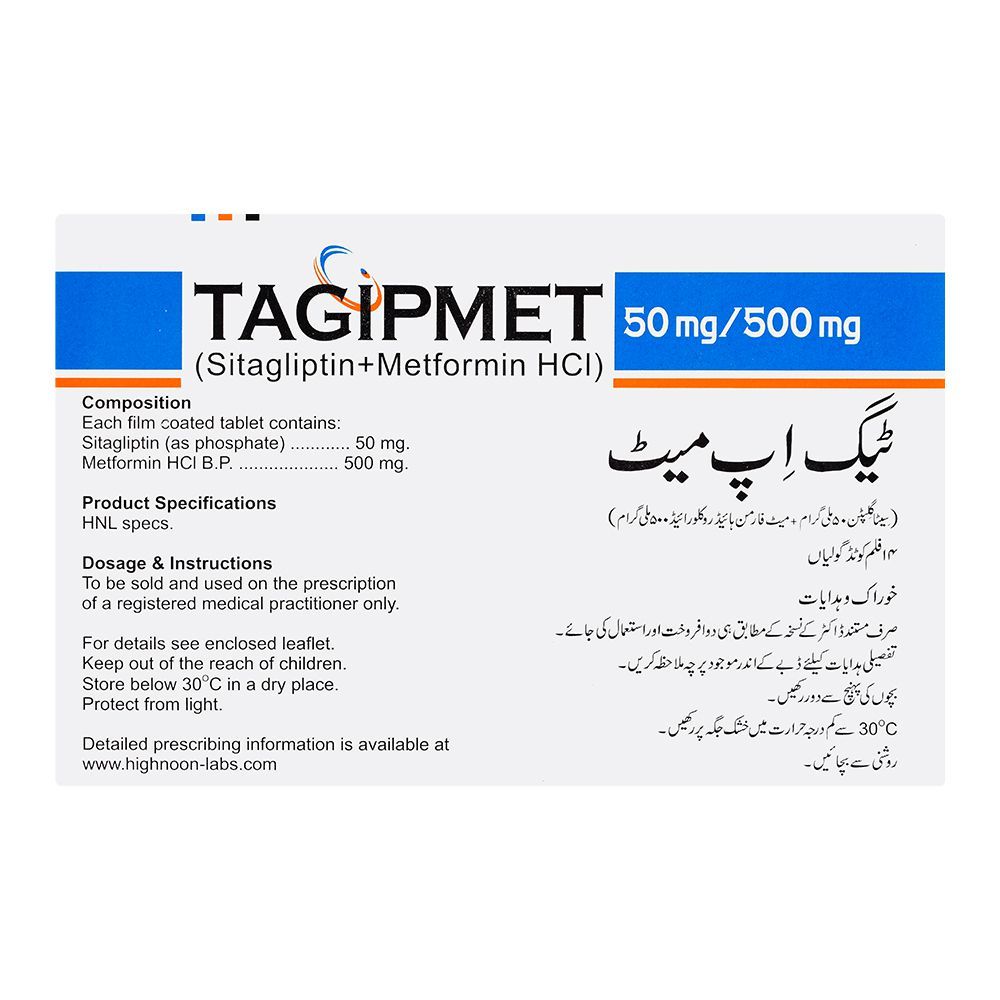 Order Highnoon Laboratories Tagipmet Tablet, 50mg/500mg, 14-Pack Online ...