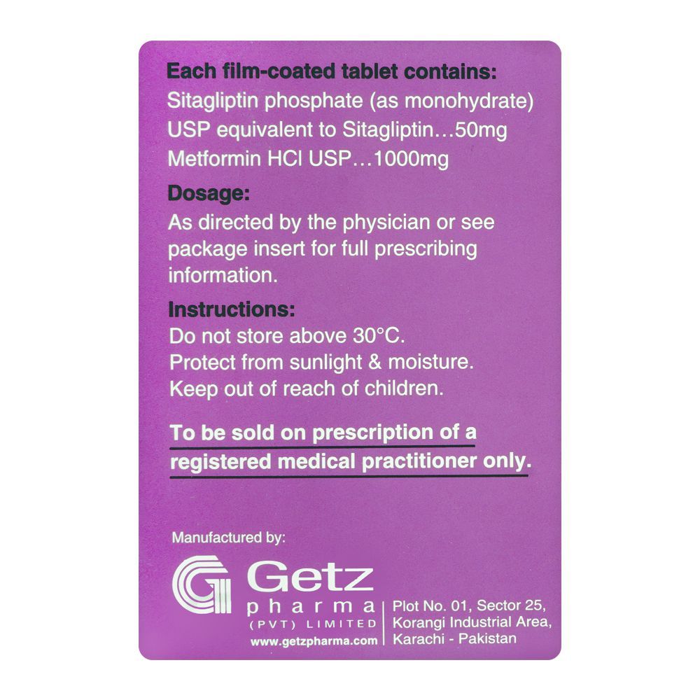 Order Getz Pharma Treviamet Tablet, 50mg + 1000mg, 14-Pack Online at ...