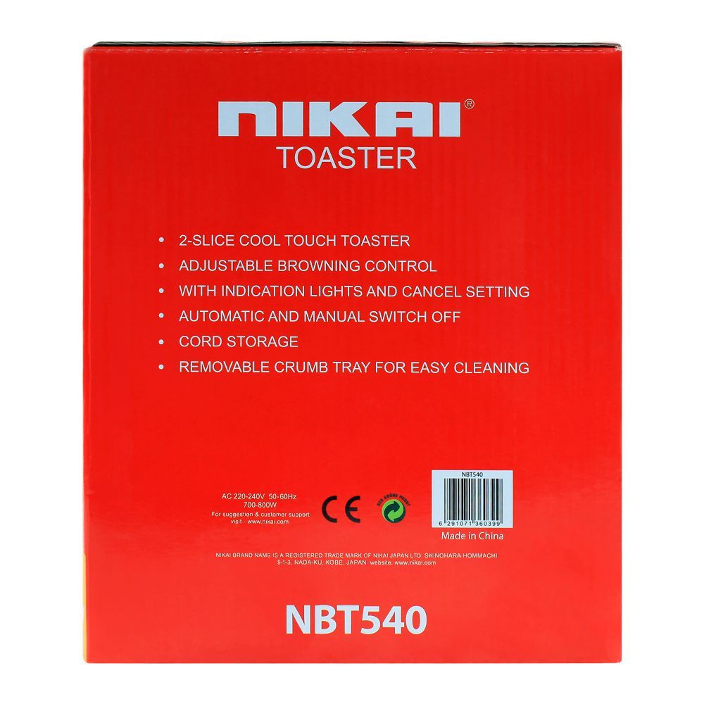 Order Nikai Double Slice Toaster, NBT540 Online at Special Price in ...