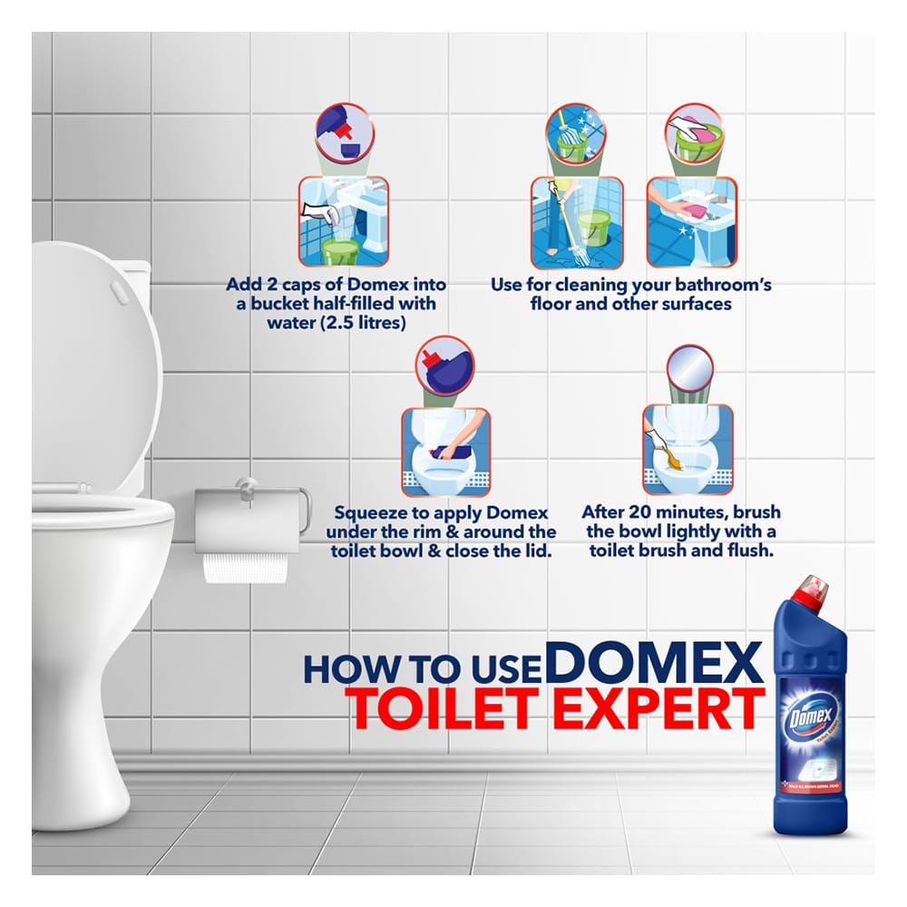 Order Domex Original Toilet Expert Blue, 730ml Online at Best Price in ...