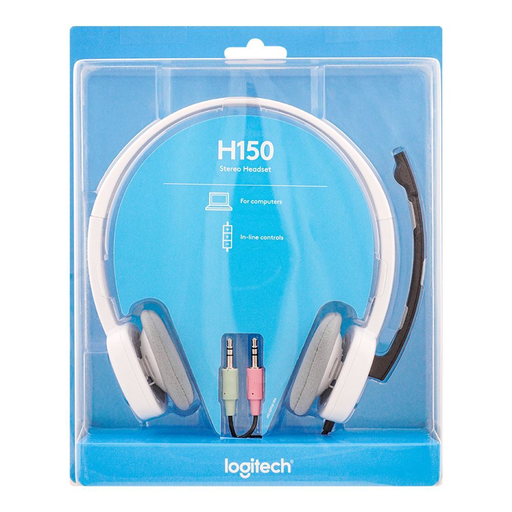 Buy Logitech Stereo Headset, White, H150, 981-000453 Online at Best ...