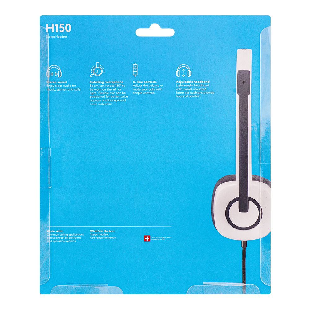 Buy Logitech Stereo Headset, White, H150, 981-000453 Online at Best ...