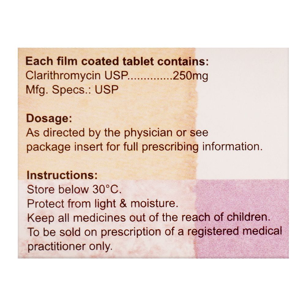 Buy High-Q Pharmaceuticals Pyloclar Tablet, 250mg, 10-Pack Online at ...