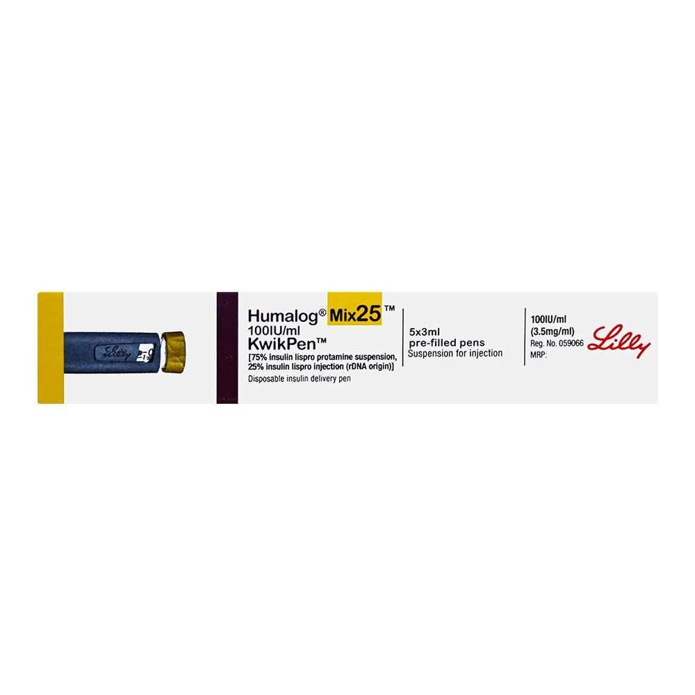 Order Eli Lilly Humalog Mix 25 KwikPen, 100IU/ml, 3.5mg/ml, 3ml Online at Best Price in Pakistan ...
