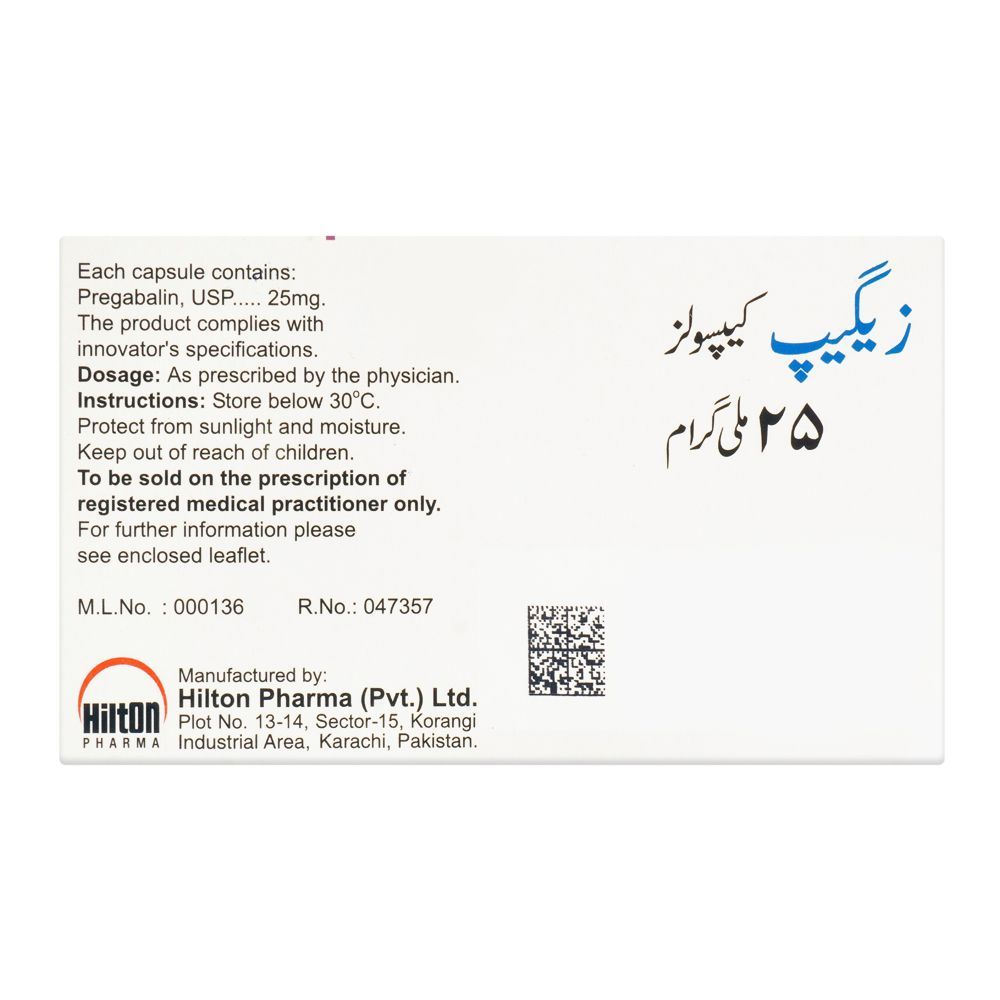 Order Hilton Pharma Zeegap Capsule, 25mg, 14-Pack Online at Special ...