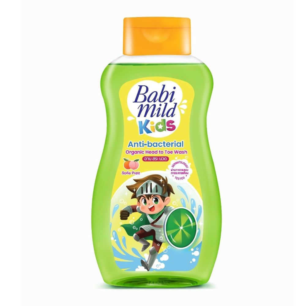 Baby Mild Kids Soda Popz Anti-Bacterial Organic Head to Toe Wash, 190ml