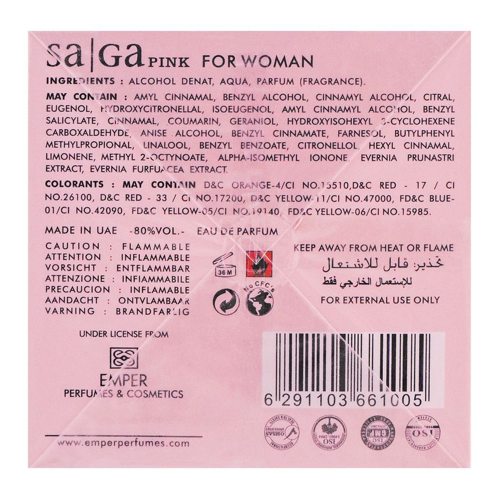 Buy Emper Saga Pink Pour Femme EDP, Fragrance For Women, 100ml Online ...