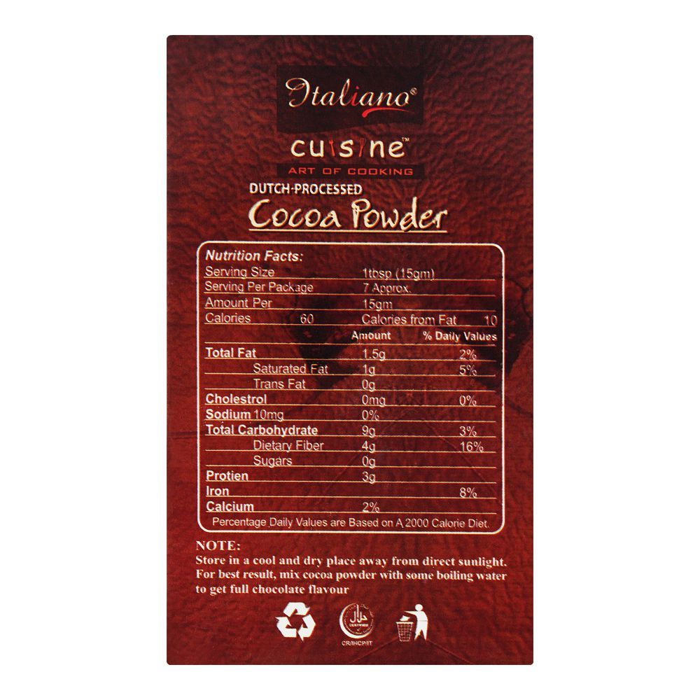 Order Italiano Cocoa Powder, Unsweetened, 100g Online at Special Price ...
