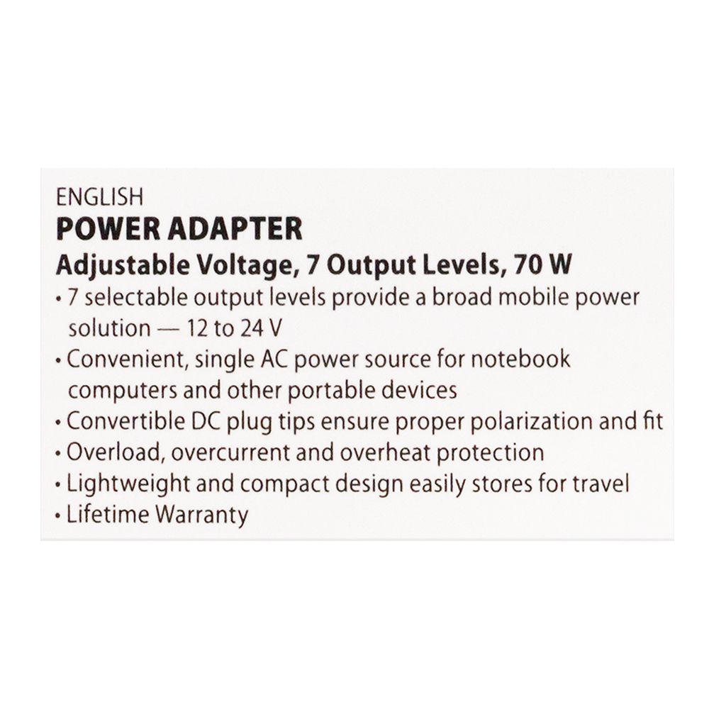 Order Manhattan Adjustable Voltage Power Adapter 70W, 100854 Online at ...