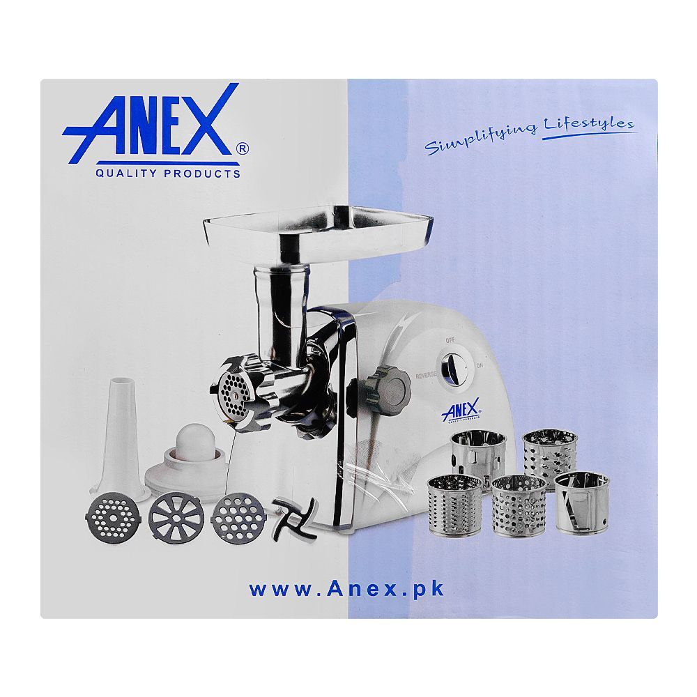 Purchase Anex Super Meat Grinder & Vegetable Cutter With 4 Disks, 1200W ...
