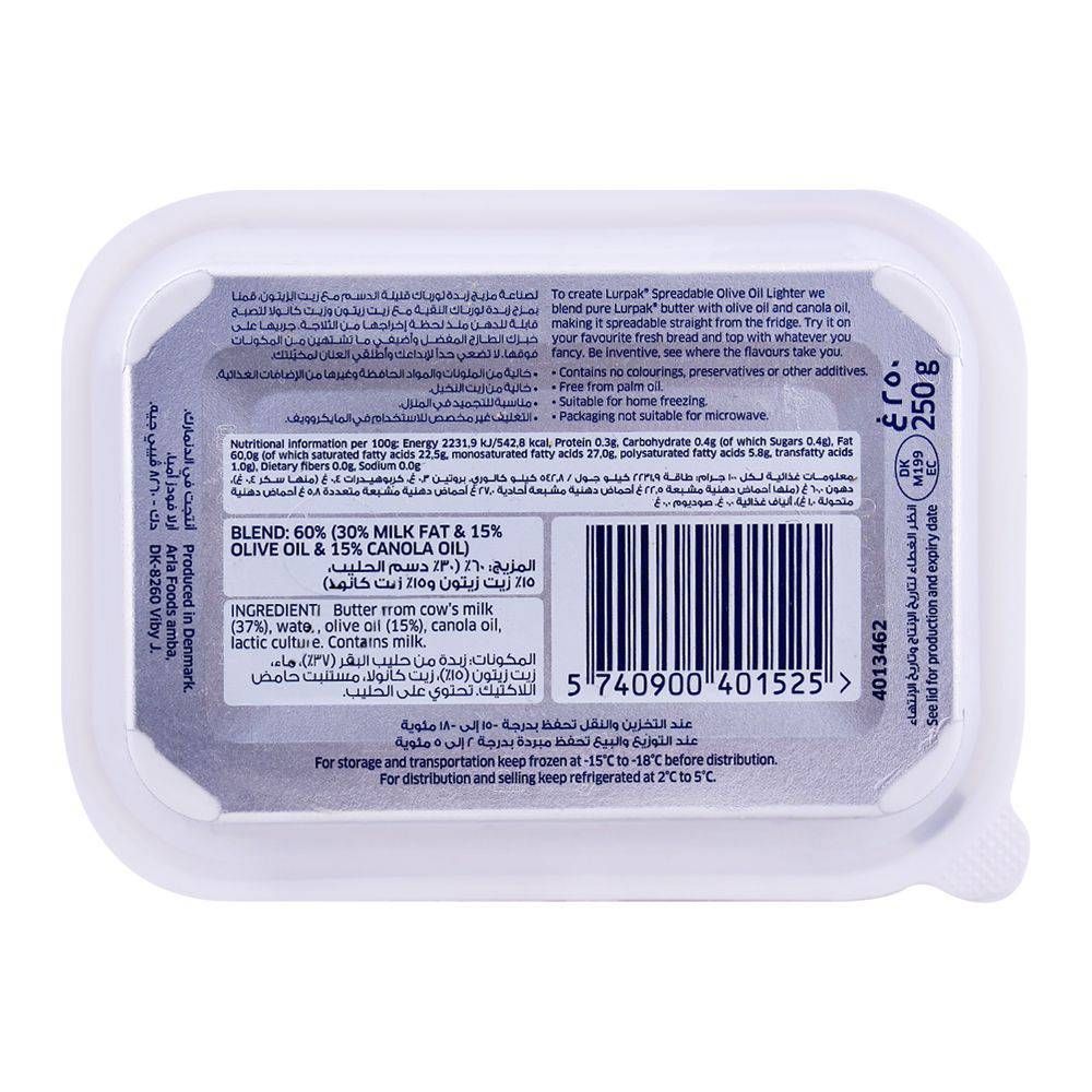 Buy Lurpak Olive Oil Lighter Spreadable Butter 250g Online at Best ...