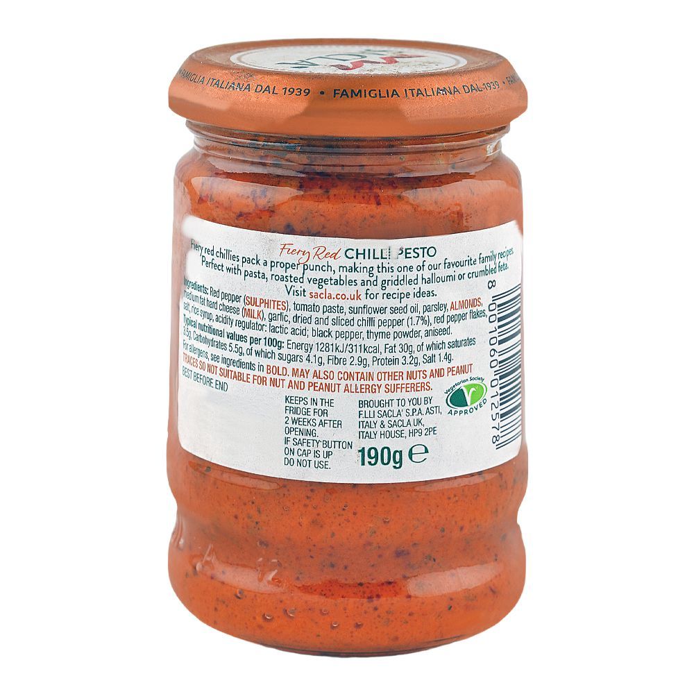 Sacla Fiery Chilli Paste, 190g