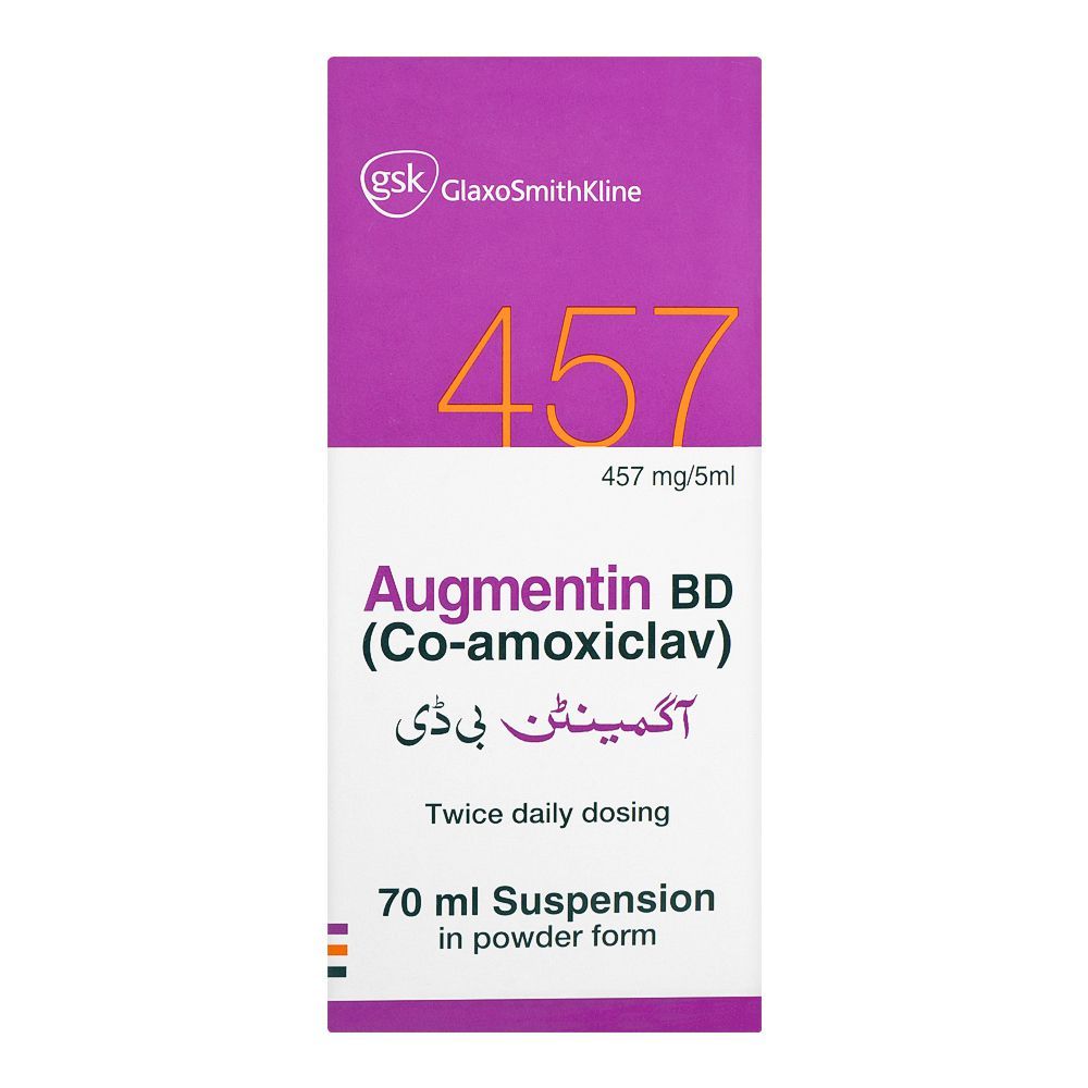 Purchase GSK Augmentin BD Syrup, 457mg/5ml, 70ml Online at Best Price ...