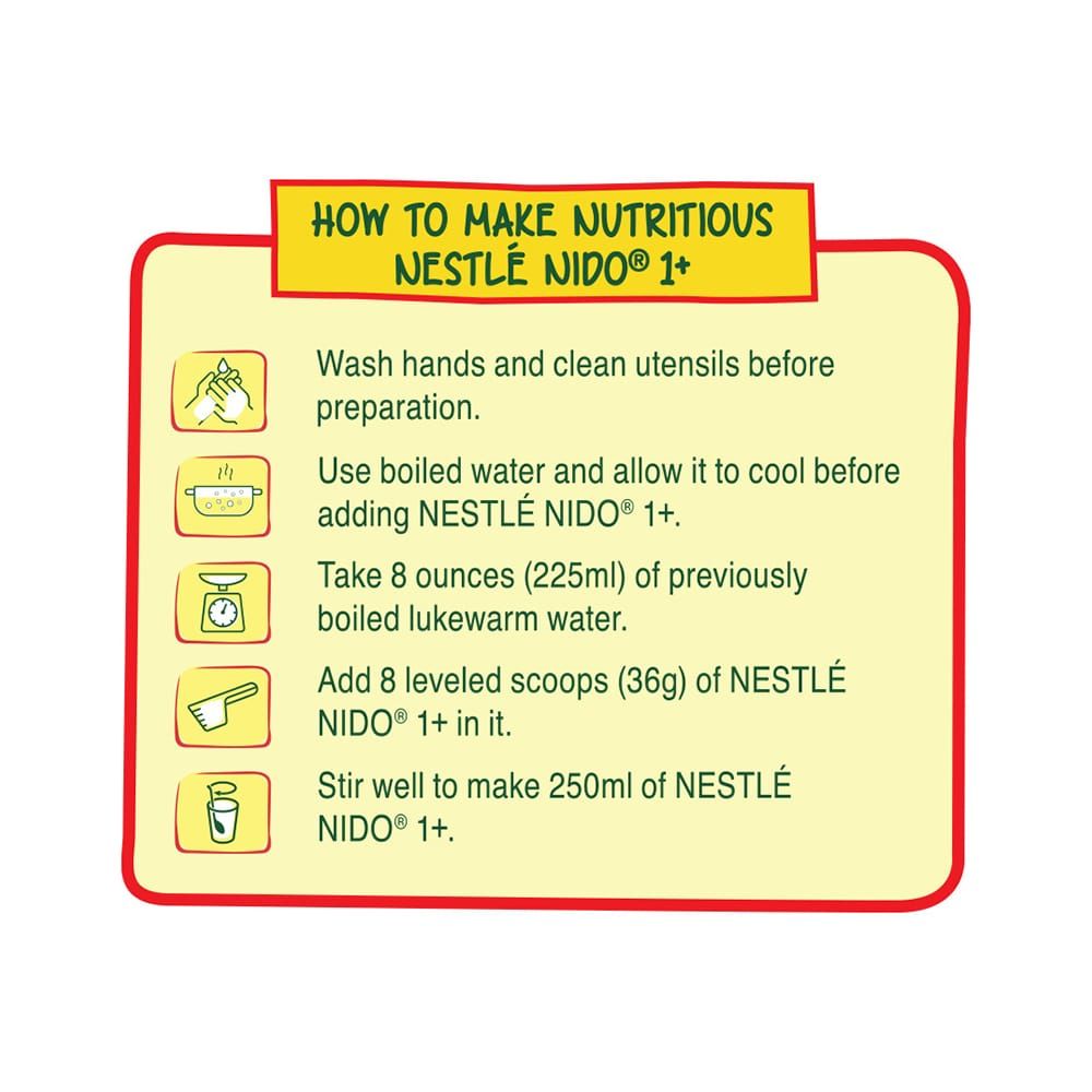 Buy Nestle Nido 1+ Growing-Up Formula, 1 KG Economy Pack Online at Best ...