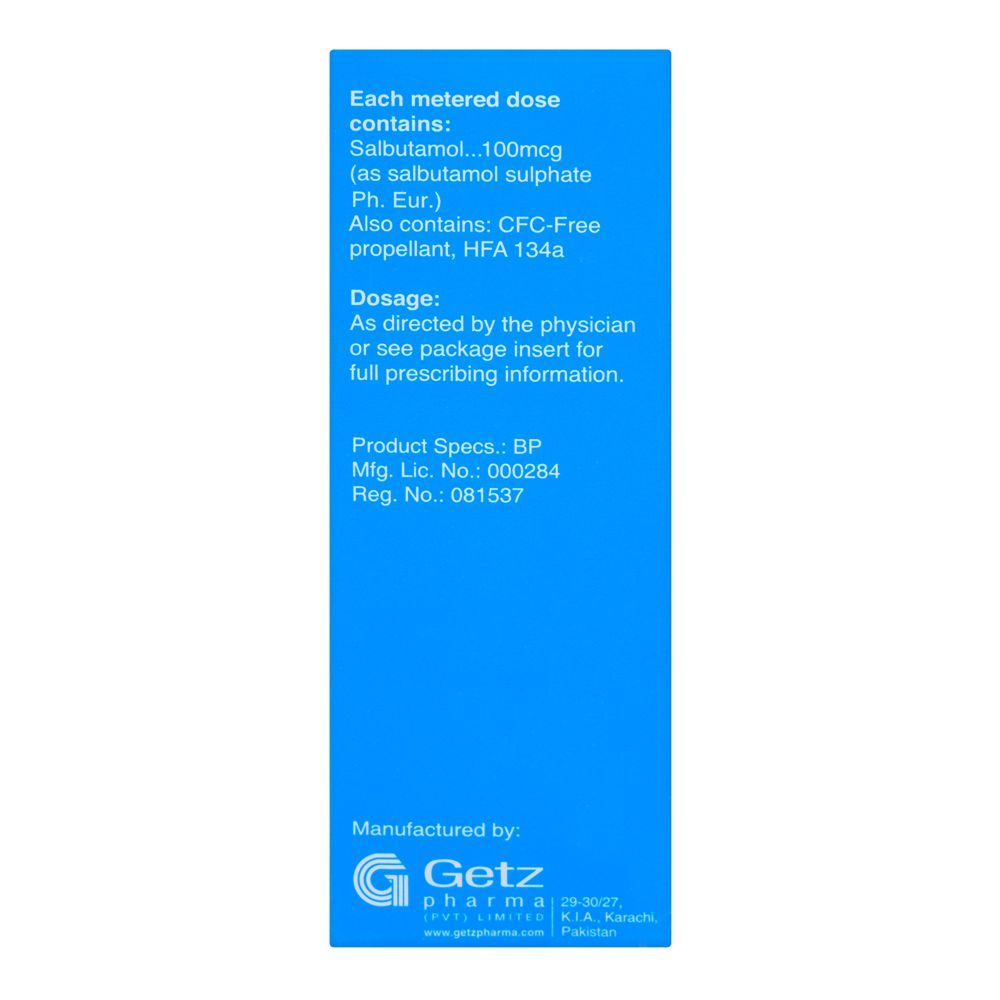 Order Getz Pharma Salbo Hfa Salbutamol Inhaler, 100mcg Online at Best ...
