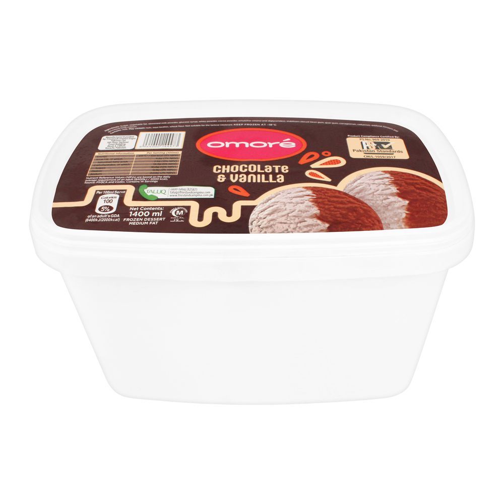 Buy Omore Chocolate & Vanilla Frozen Dessert, 1400ml Online at Best ...