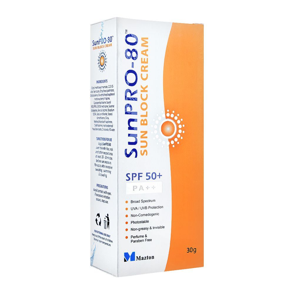 Order Sun Pro-80 Sun Block Cream, SPF 50+, PA++, Perfume & Paraben Free ...